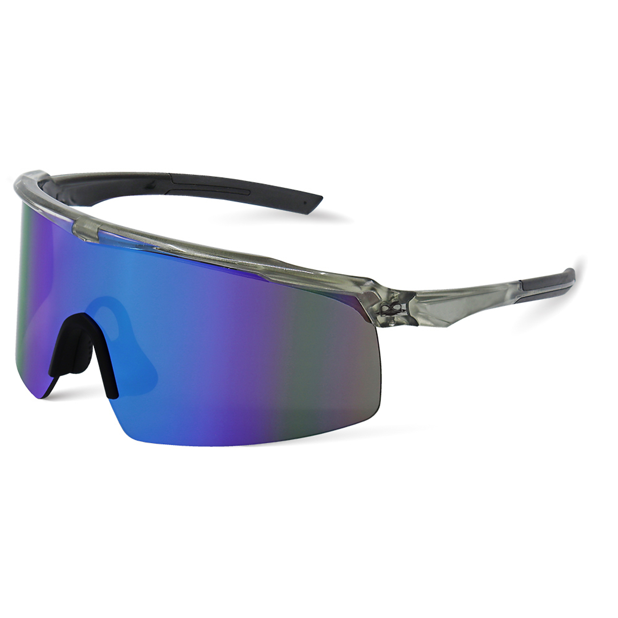 Bullhead Safety Whipray™ Blue Mirror Silver Inlay Frame Polarized Safety Glasses Frame Color